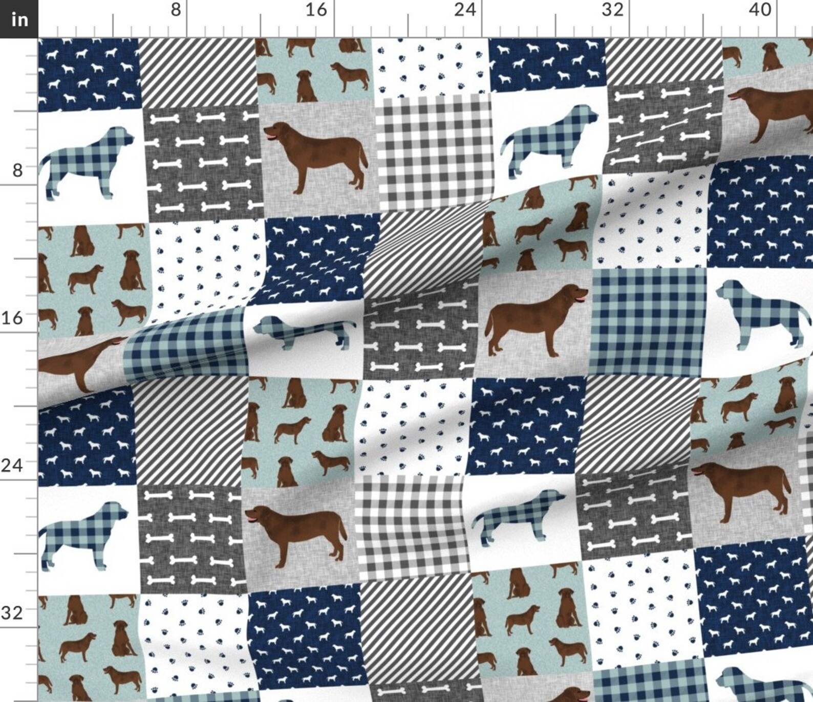 Labrador Fabric Labrador Retriever Chocolate Lab B Cheater - Etsy