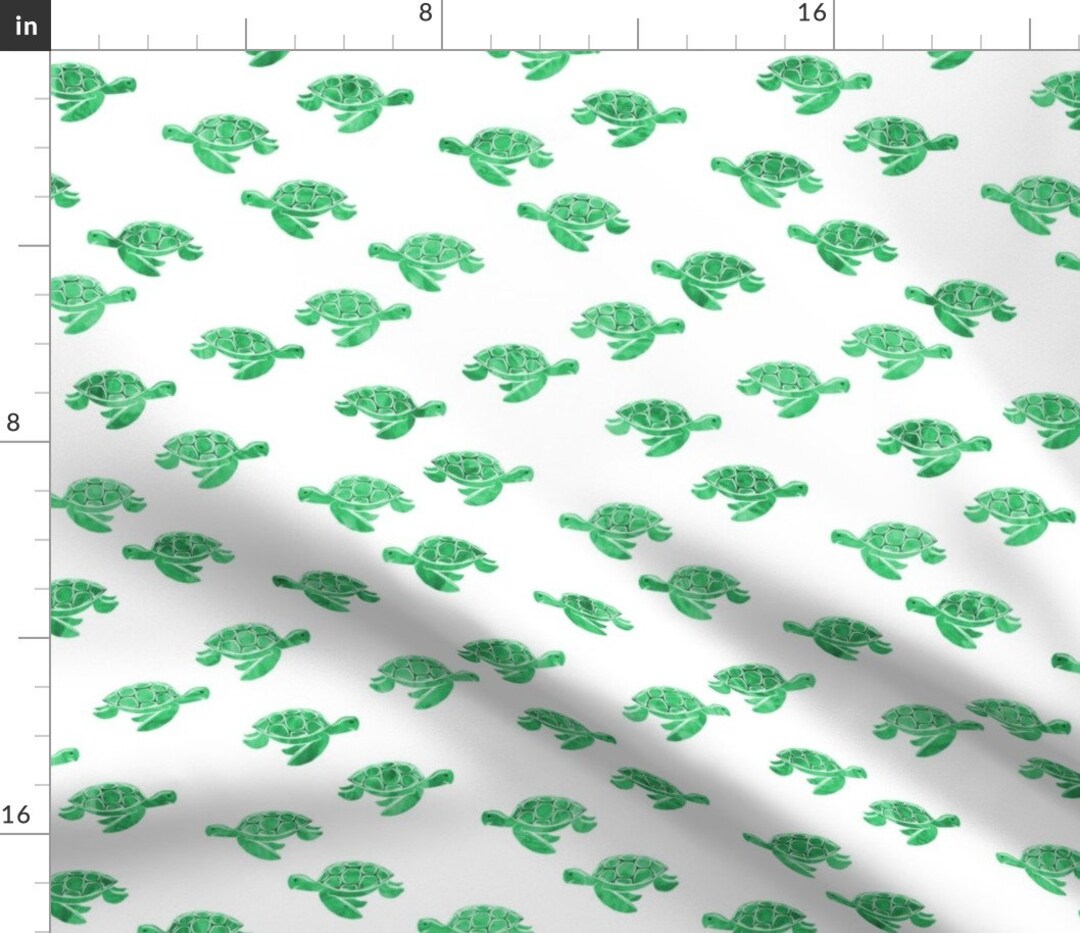 Turtles Fabric Sea Turtles in Green by Littlearrowdesign Watercolor Sea ...