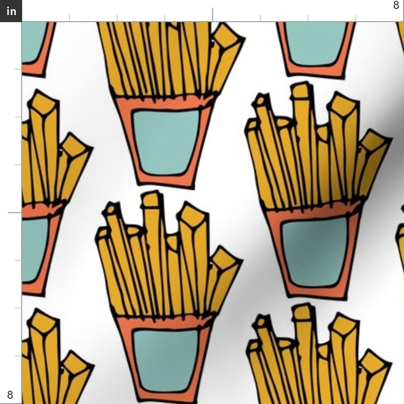 French Fry Fabric French Fry's by Bruxamagica French - Etsy