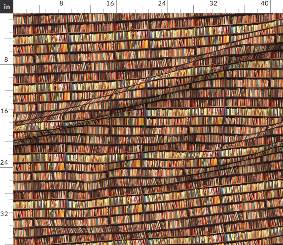 Books Fabric Book Shelf by Lauredesigns Book Library | Etsy