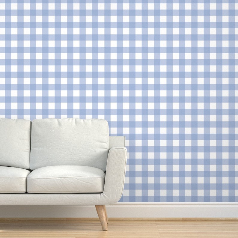 Buffalo Check Wallpaper Blue Buffalo Check by Xtinew - Etsy