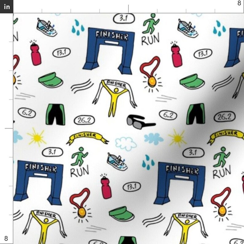 Run Fabric Running Doodles by Heatherdoucette Runner - Etsy