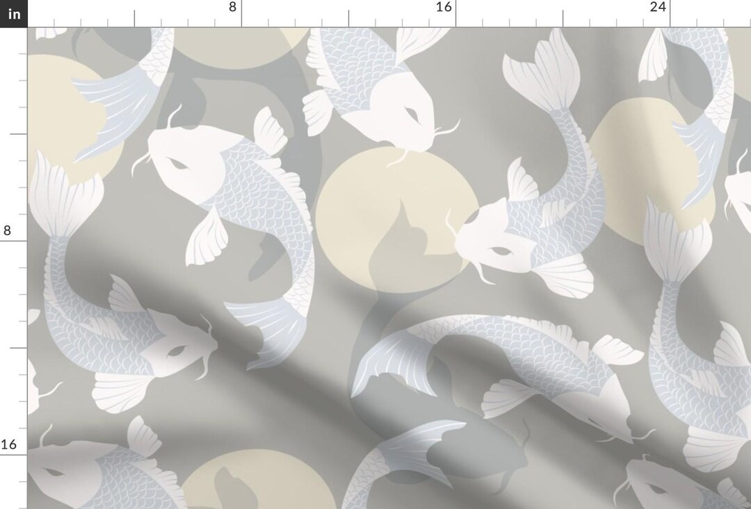 Carp Koi Fish Fabric - Koi Fish Pattern 004 by Bluelela - Carp Koi Fish ...