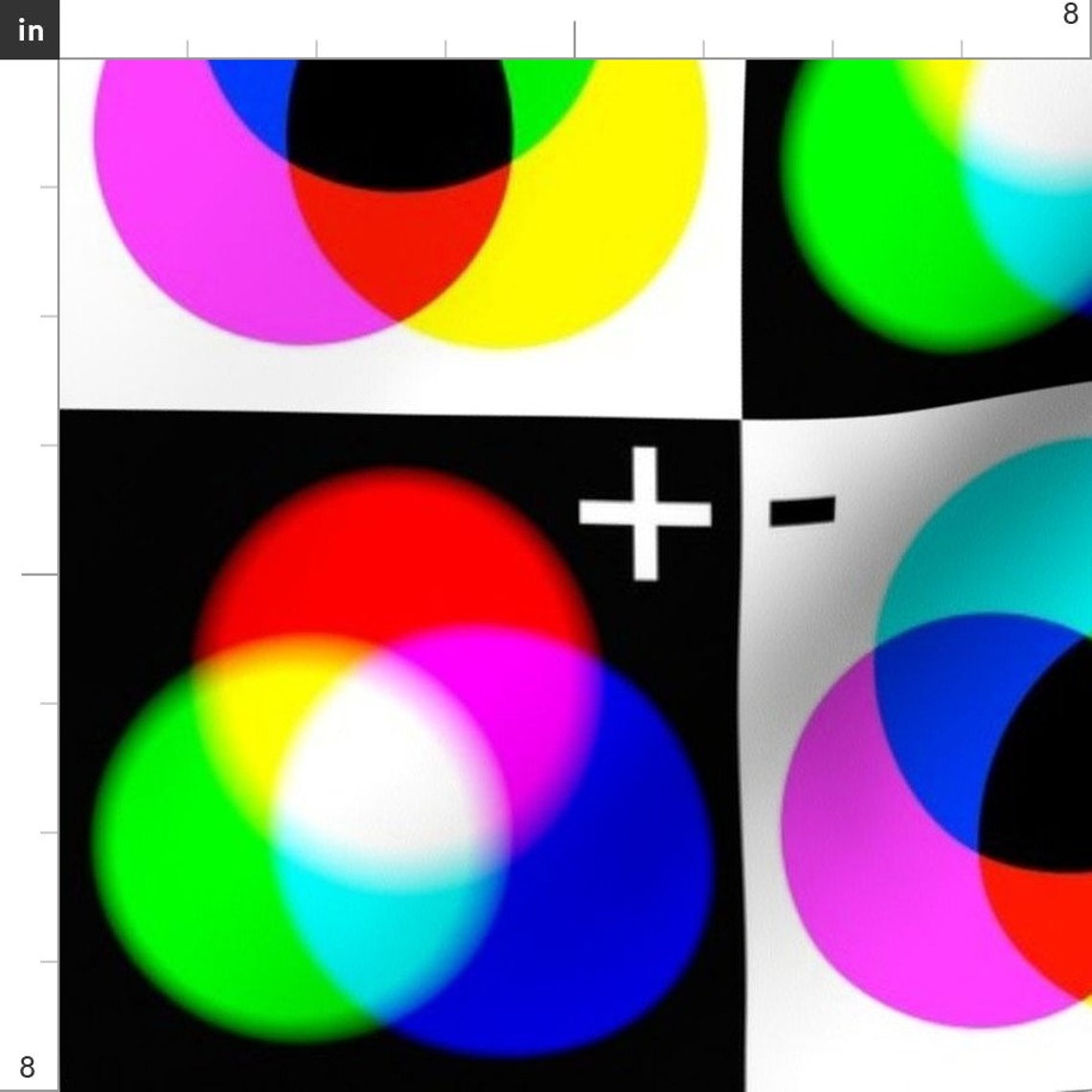 Rainbow Physics Fabric Color Plus and Minus by Kightleys | Etsy