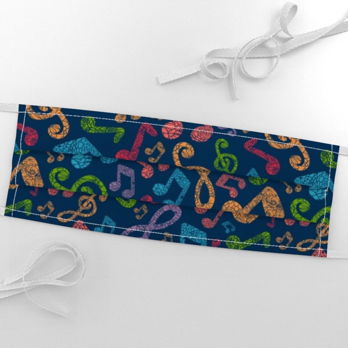 Kids Music Fabric Funky Musical Notes by Oksancia Navy and - Etsy