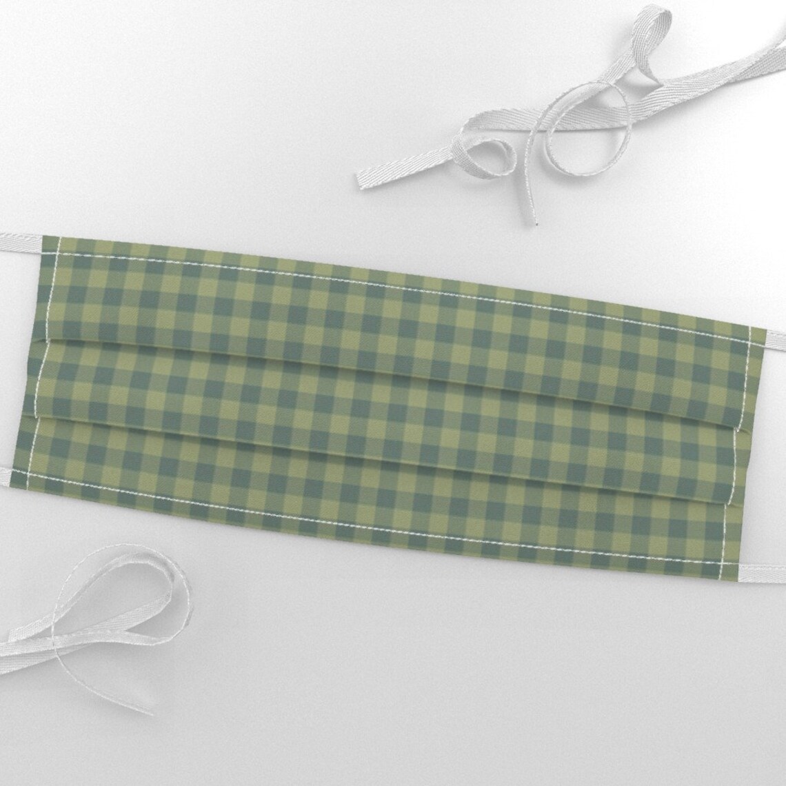 Sage Green Check Fabric Sage Green Gingham by Weavingmajor - Etsy