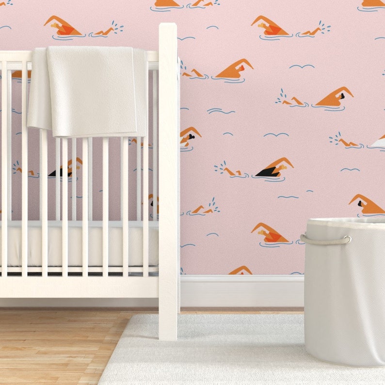 Swim Wallpaper Swimming Pool in Pink by Tasiania Swim - Etsy