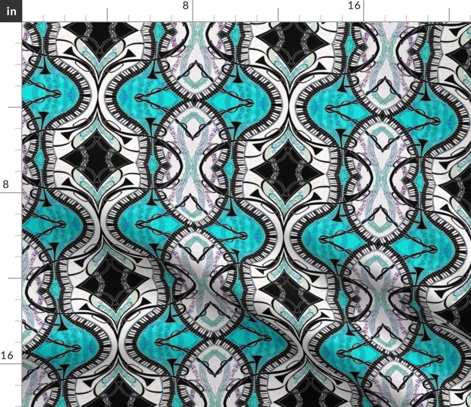 Piano Fabric for Love of Jazz by Edsel2084 Piano Music - Etsy