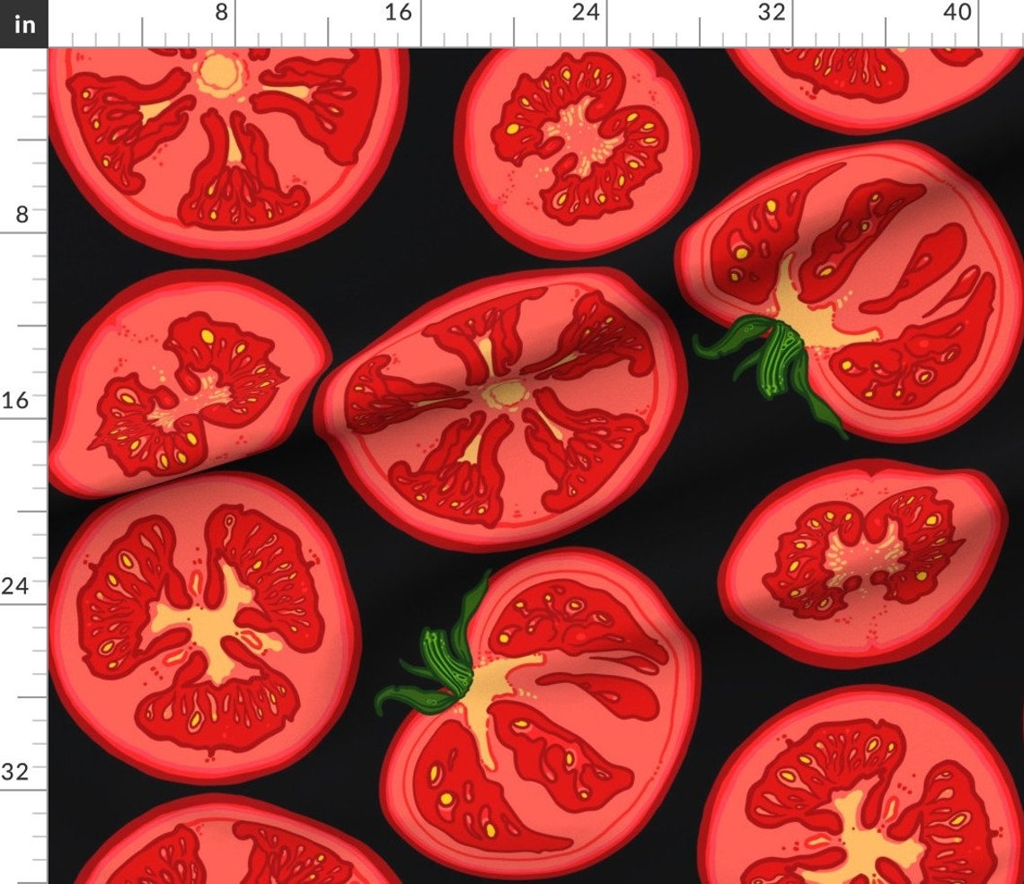 Large Print Tomato Fabric Tomatoes BLT Pillow by Jadegordon - Etsy