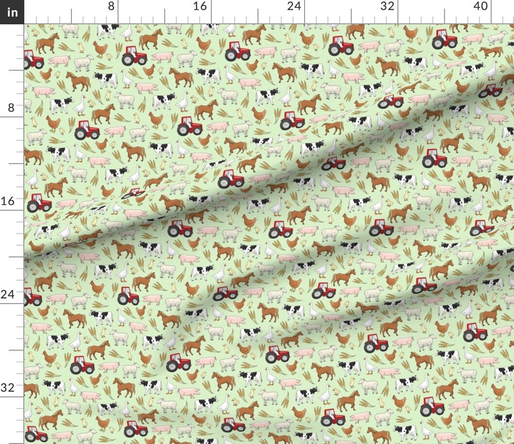 Farm Animals Fabric on the Farm by Hazel Fisher Creations | Etsy