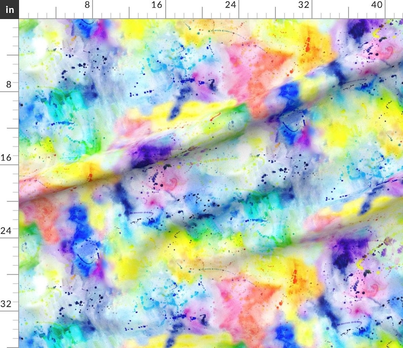 Watercolor Fabric Watercolour Rainbow Wash by - Etsy