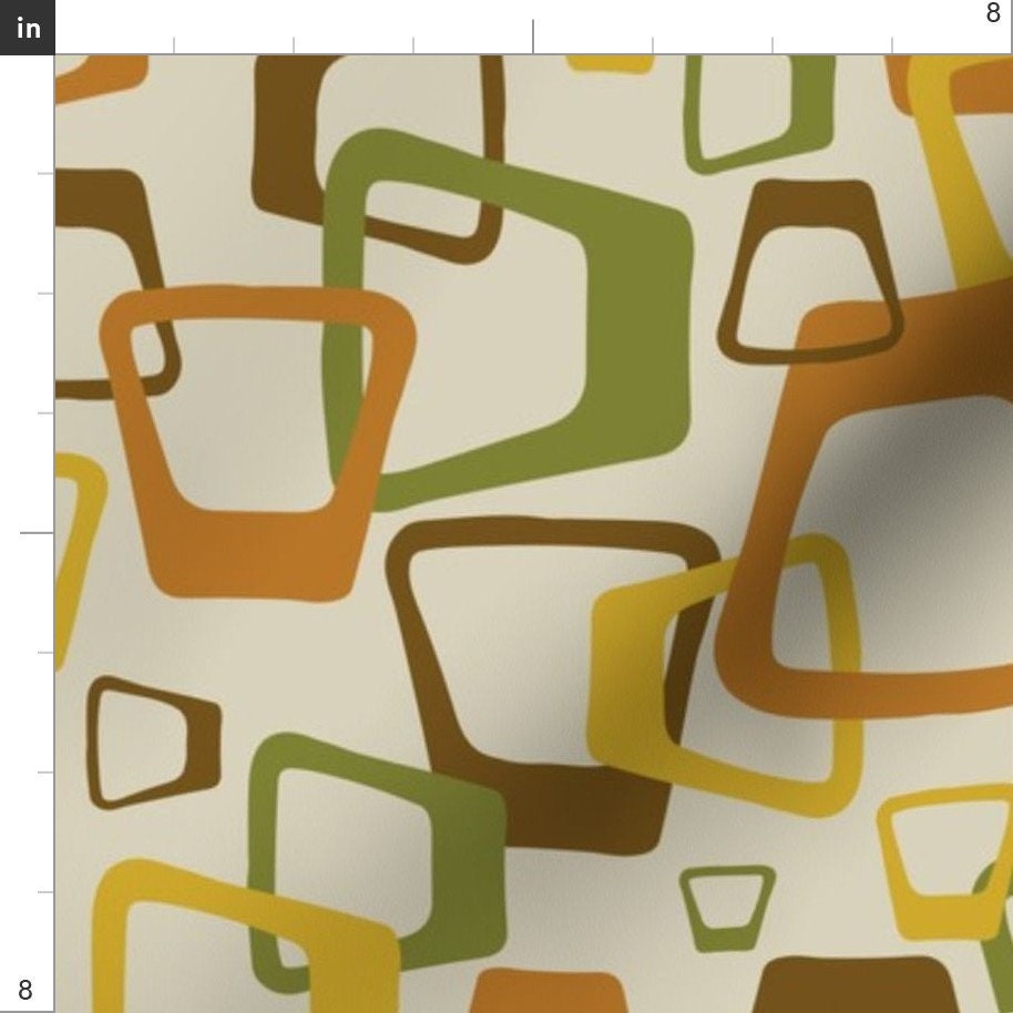 Mid Century Modern Fabric Mod Brown by K_hackl Retro - Etsy
