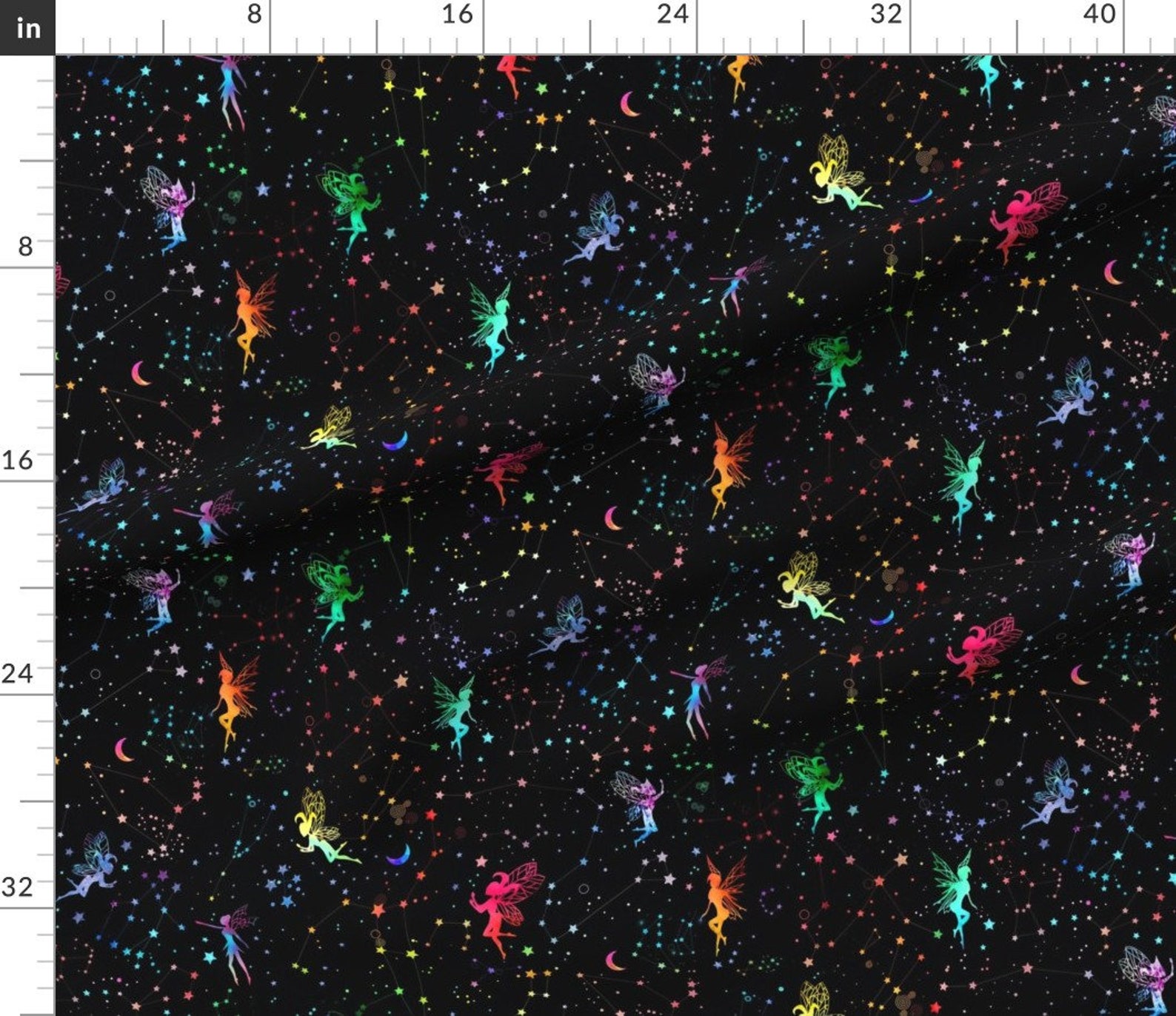 Watercolor Space Fairies Fabric Watercolor Space Fairies by - Etsy