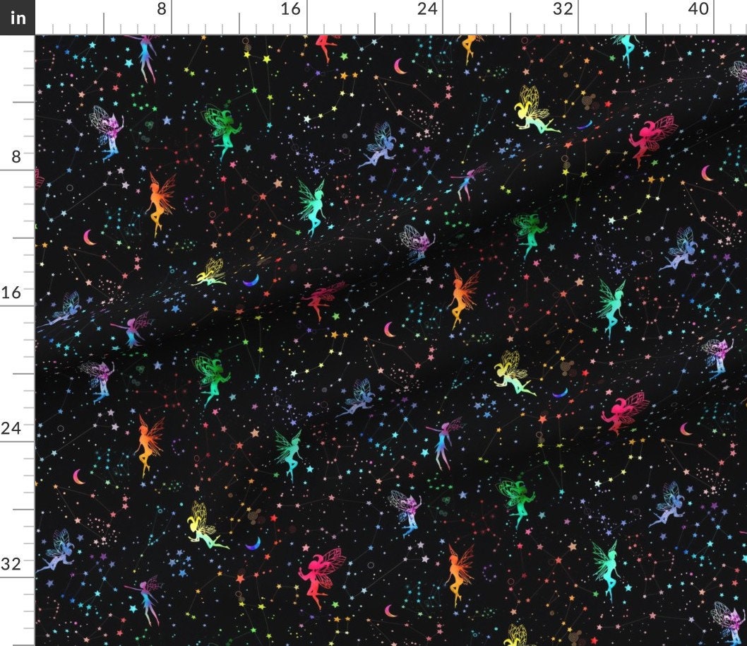 Watercolor Space Fairies Fabric Watercolor Space Fairies by - Etsy