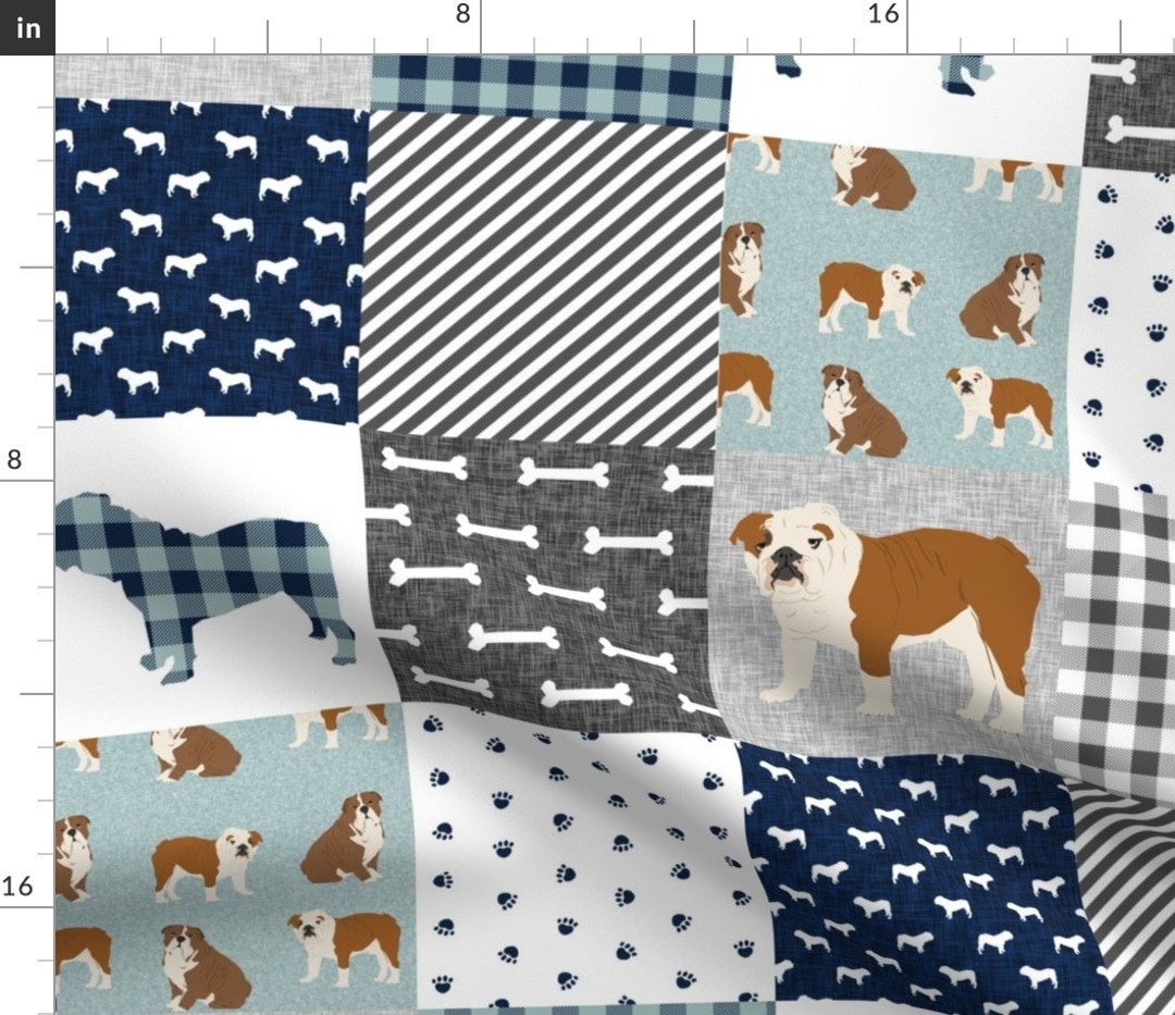 English Bulldog Fabric-english Bulldog Pet Quilt B Fabric Quilt Dog ...