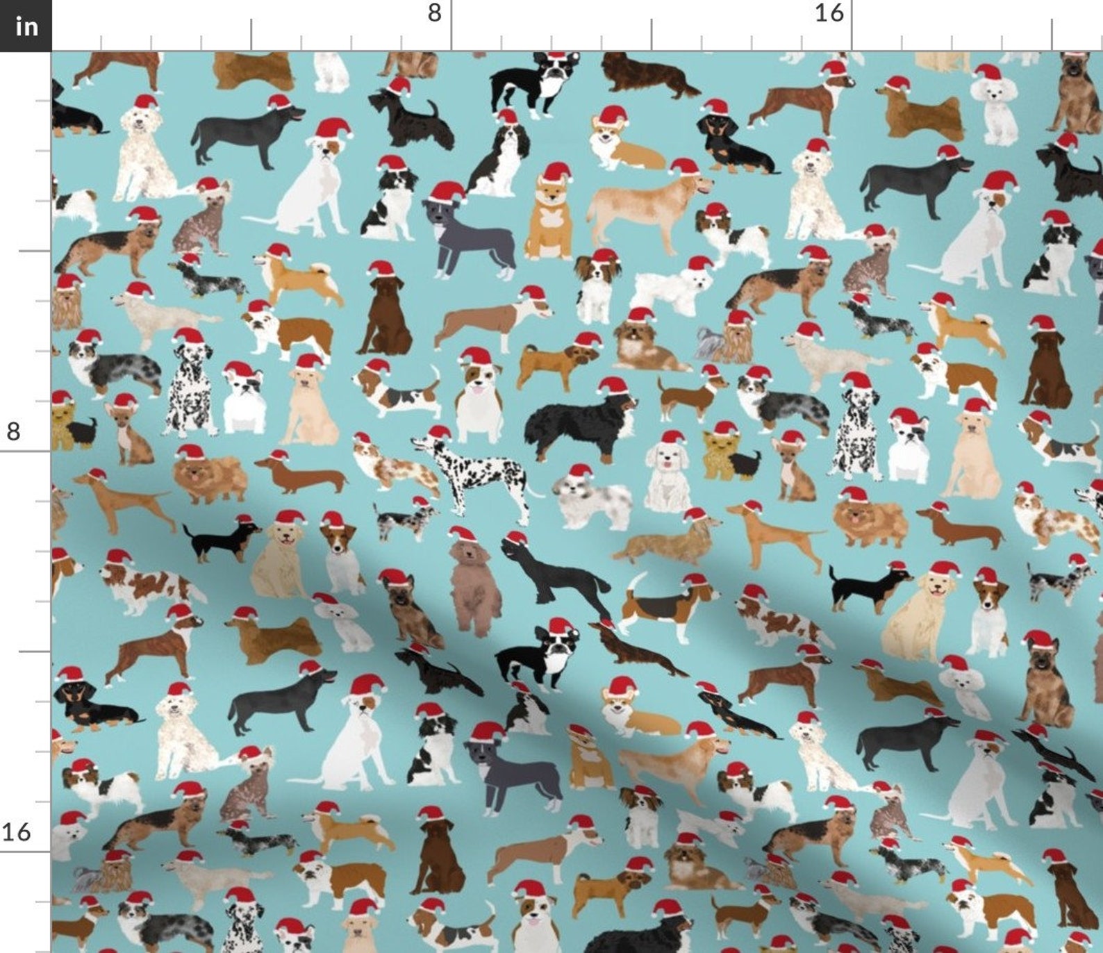 Santa Paws Fabric Santa Paws Cute Holiday Xmas Winter Dog - Etsy