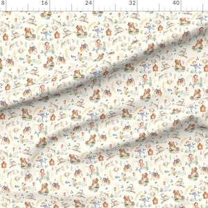 Mother Goose Fabric - Nursery Rhymes by Floraandbear - Animals Baby ...