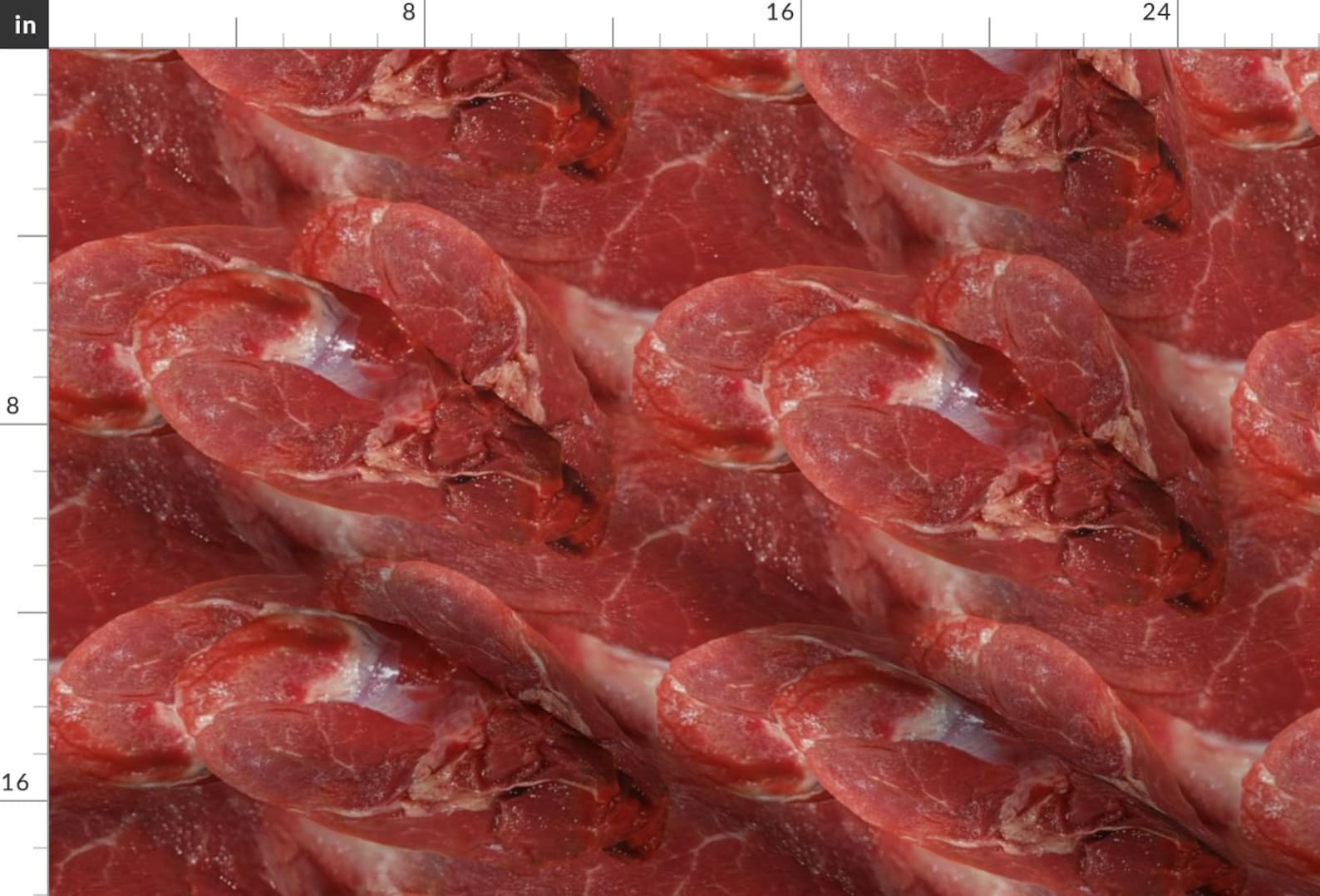 Juicy Meat Fabric - Ra-ra-raw Meat by Peacoquettedesigns - Meaty Rare ...