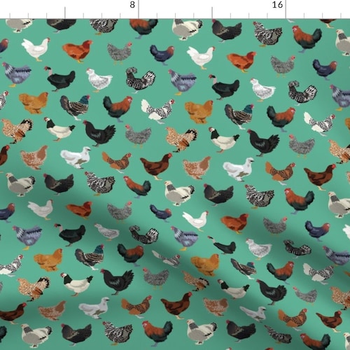 Patterned Chicken Fabric 100% Cotton by the Yard Fat - Etsy