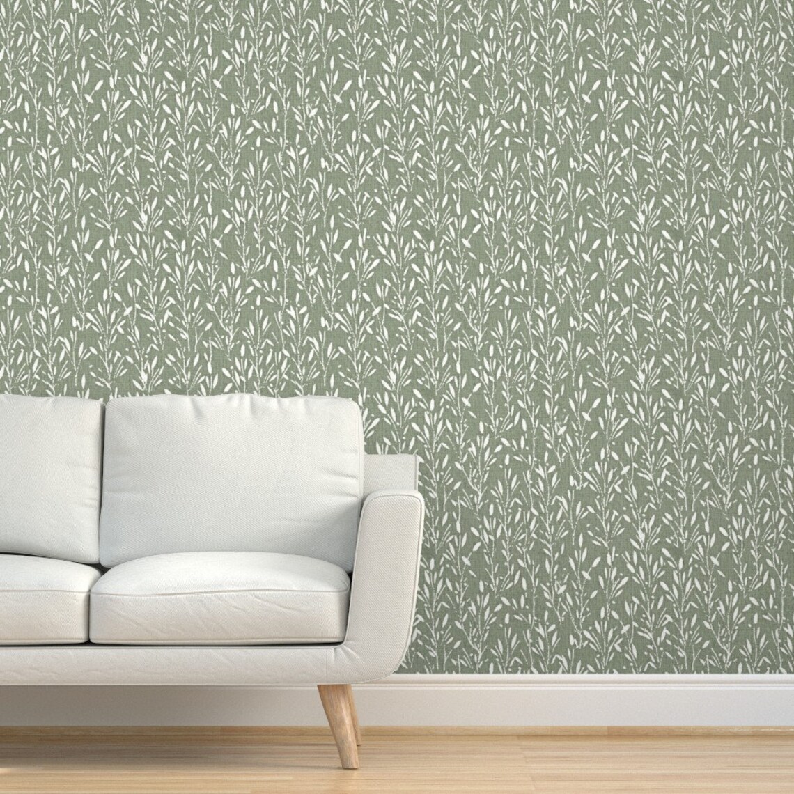 Botanical Wallpaper Olive Grove Green by Kristopher K - Etsy