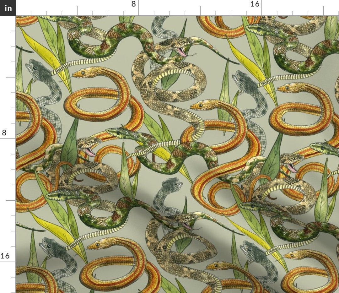 Sneaky Snakes Fabric Hiss by Washburnart Abstract Snake Classroom and ...