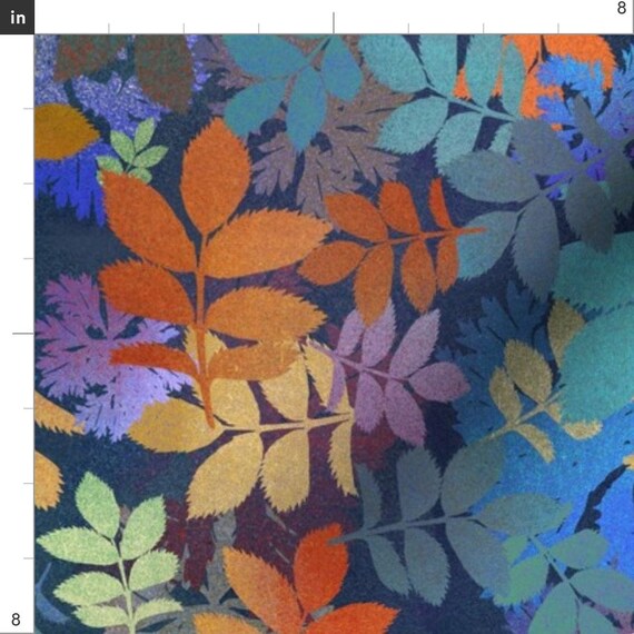 Wallpaper Leaves Falling By Nina Leth Autumn Blue Orange Foliage Trees ...