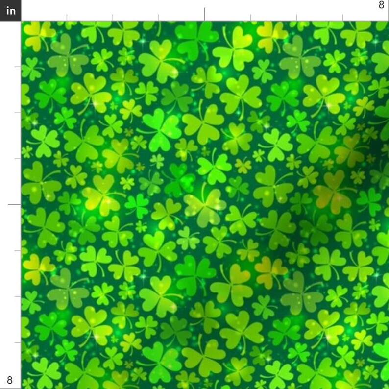 Clover Fabric - Green Magic Clovers Pattern by Art of Sun - Clover ...