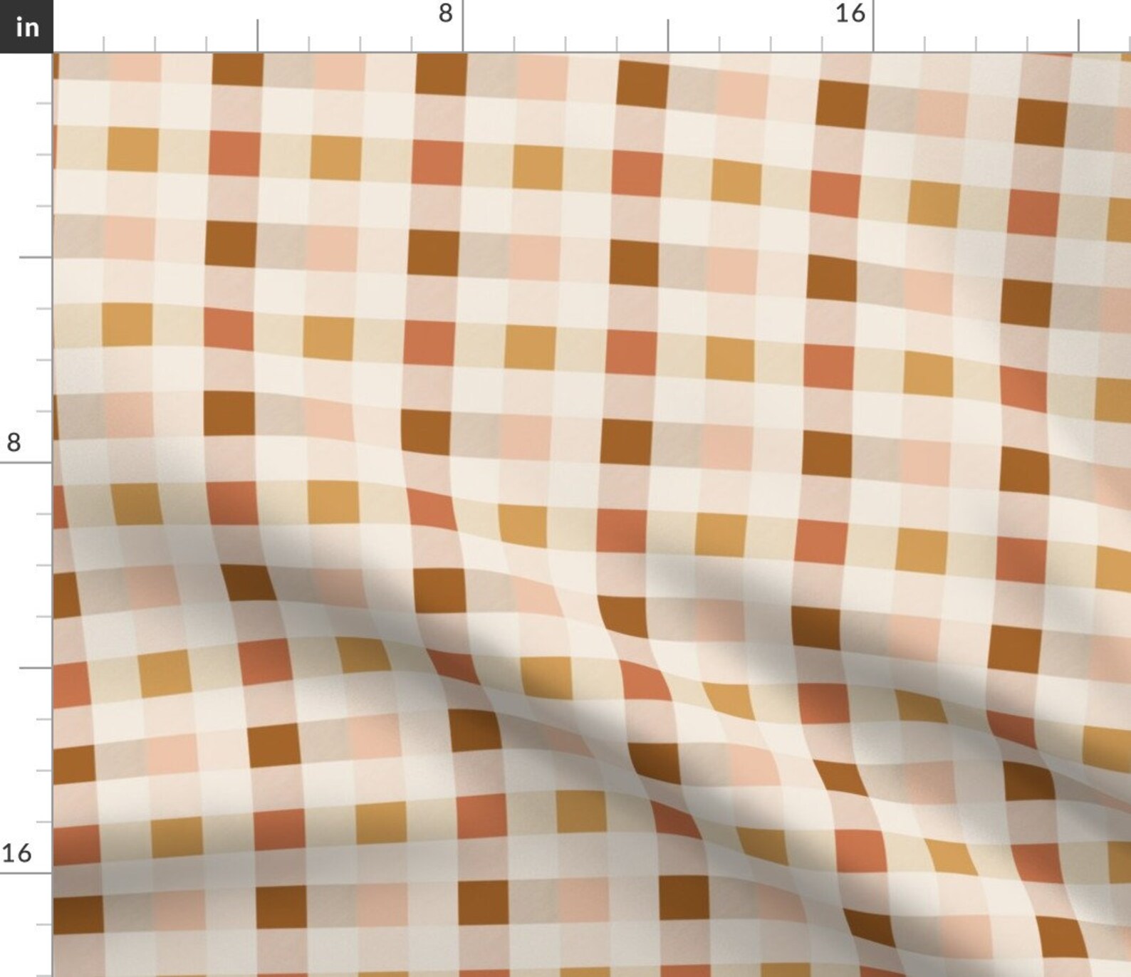 Neutral Gingham Brown Fabric Juliet Gingham-3.5x3.497 by - Etsy UK