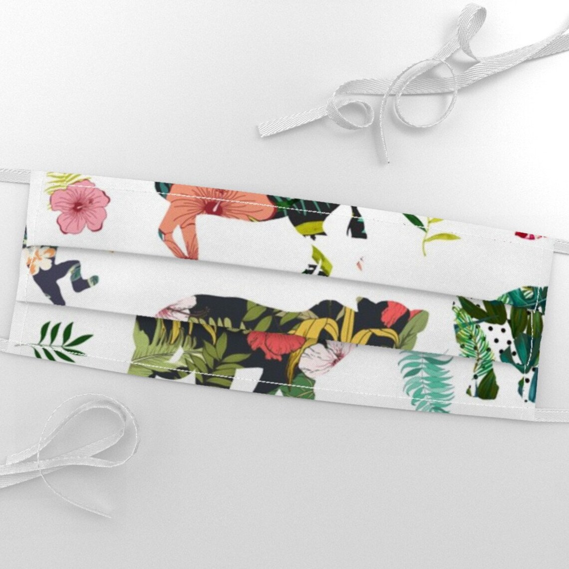 Safari Fabric 21 Patchwork Tropical Safari White by | Etsy