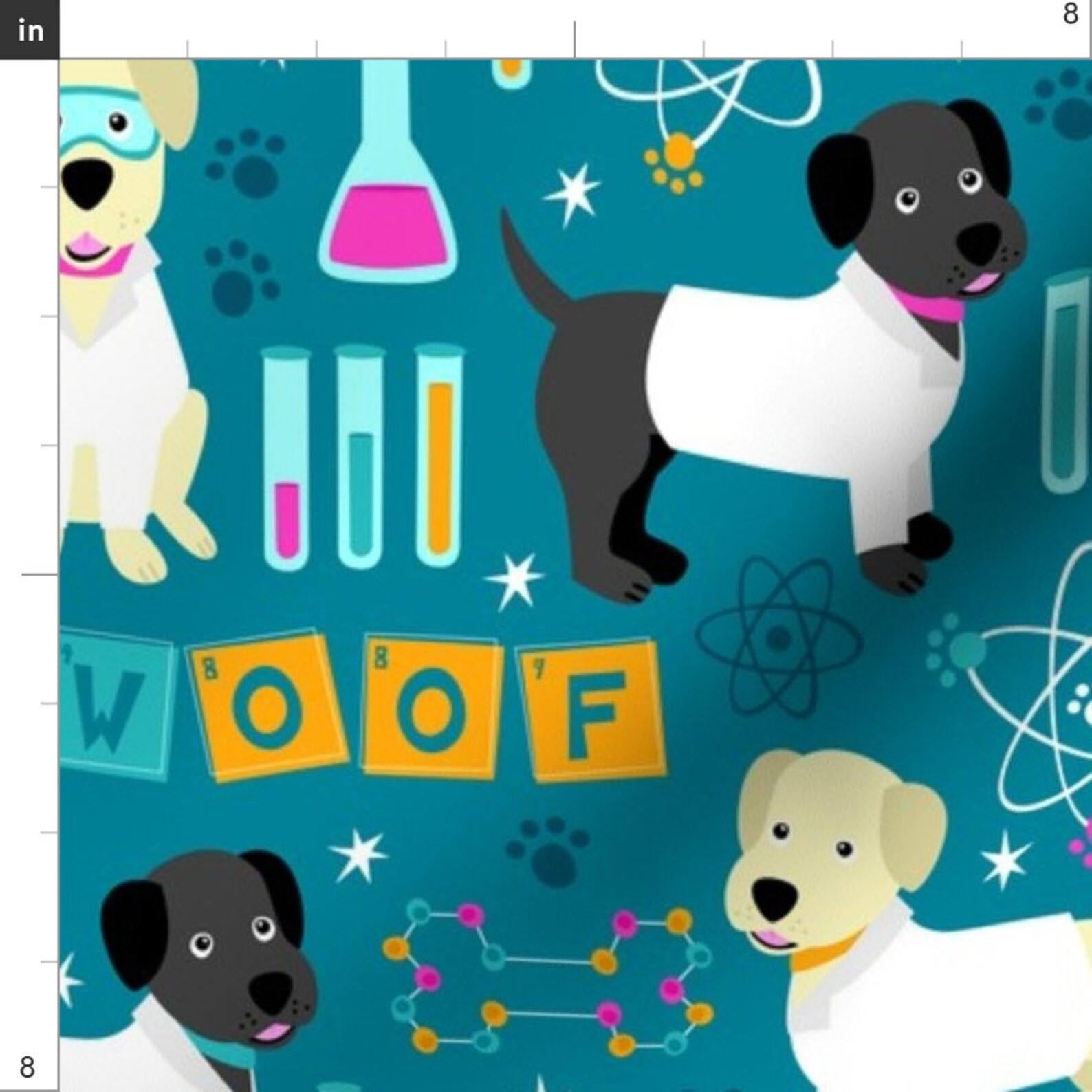 Blue Scientist Dog Fabric Lab Assistant by Robyriker Dog - Etsy