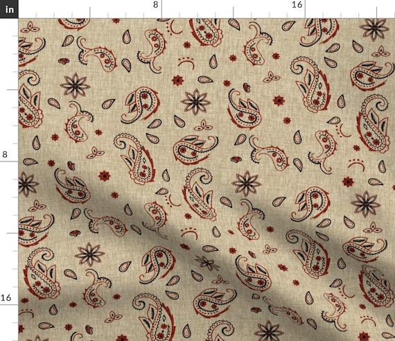 Western Fabric Western Paisley Red Rocks by Thecalvarium | Etsy