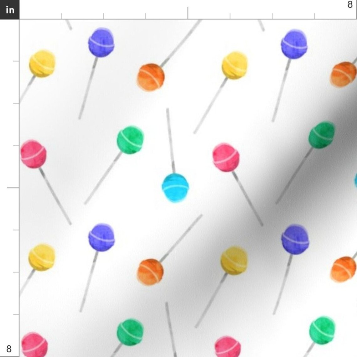 Lollipops Fabric Lollipops Rainbow by Littlearrowdesign | Etsy