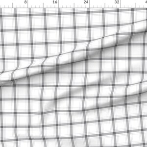 Gray and White Plaid Fabric Grey Plaid by Misstiina Simple Minimalist ...