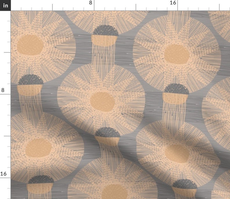 Mid Century Modern Islands Fabric Island in Midnight Sun by - Etsy