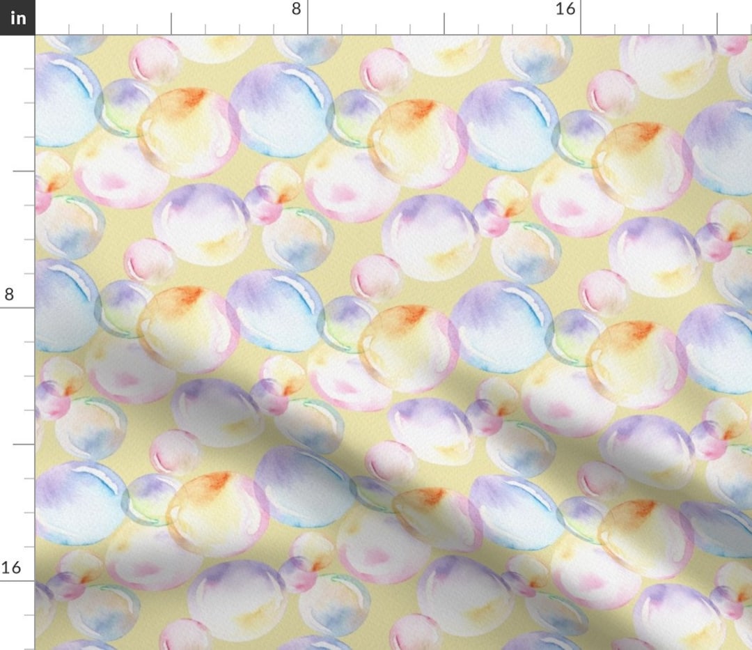 Watercolor Bubbles Fabric Bubbles by Catherinewallace Delicate Painted ...