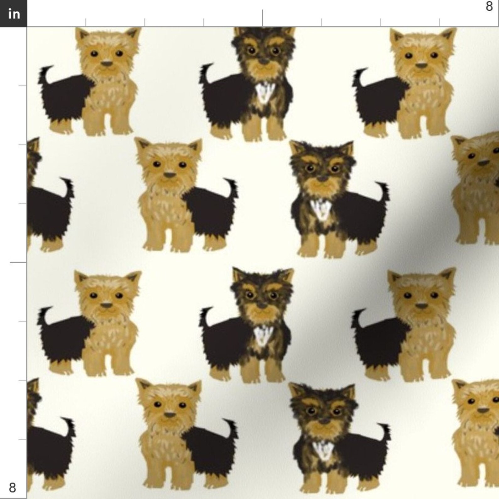 Yorkshire Terrier Fabric Yorkshire Terrier Cute Yorkie Dog - Etsy