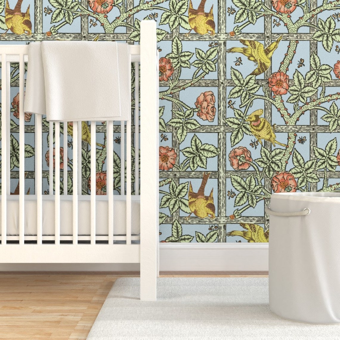 Large Floral Trellis Wallpaper Pattern Wallpaper