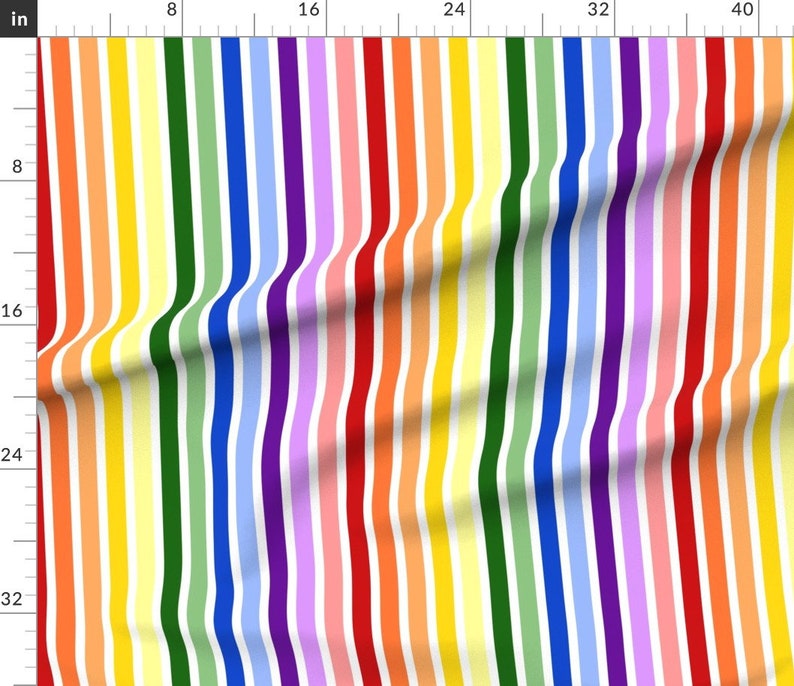 Rainbow Stripes Pattern Fabric Rainbow Stripes Bright and - Etsy