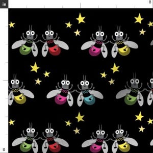 Firefly Fabric - Fireflies Partying by Petitspixels - Firefly Cotton ...