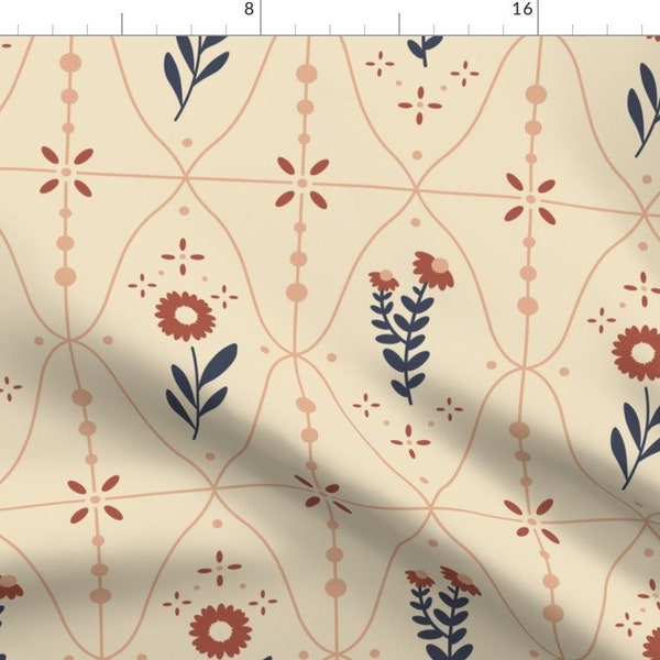 Rust and Bloom Fabric - Etsy