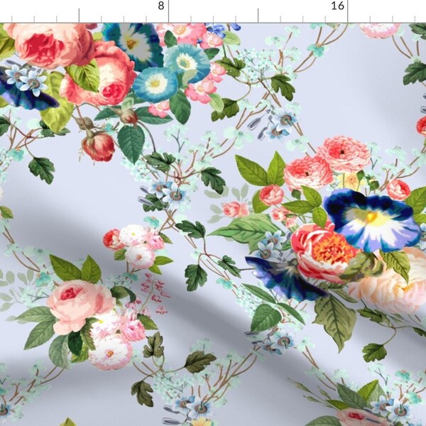 Floral Chintz Fabric - Etsy