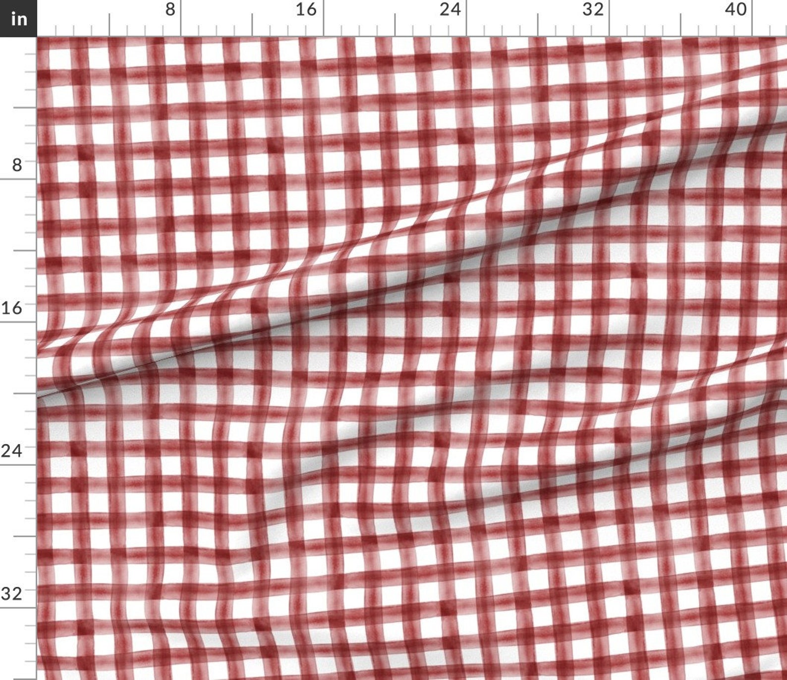 Red Fabric Watercolor Plaid Dark Red by Littlearrowdesign - Etsy