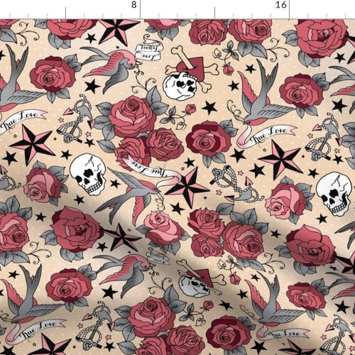 Tattoo Fabric Tattoo Me Tattoo You by Stitchyrichie Tattoo - Etsy