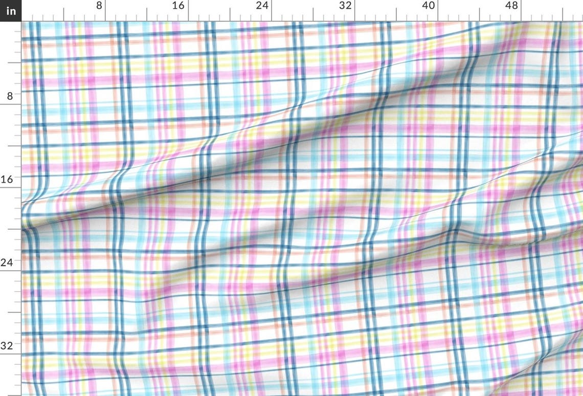 Easter Plaid Fabric - Watercolor by Littlearrowdesign - Spring Pastel ...