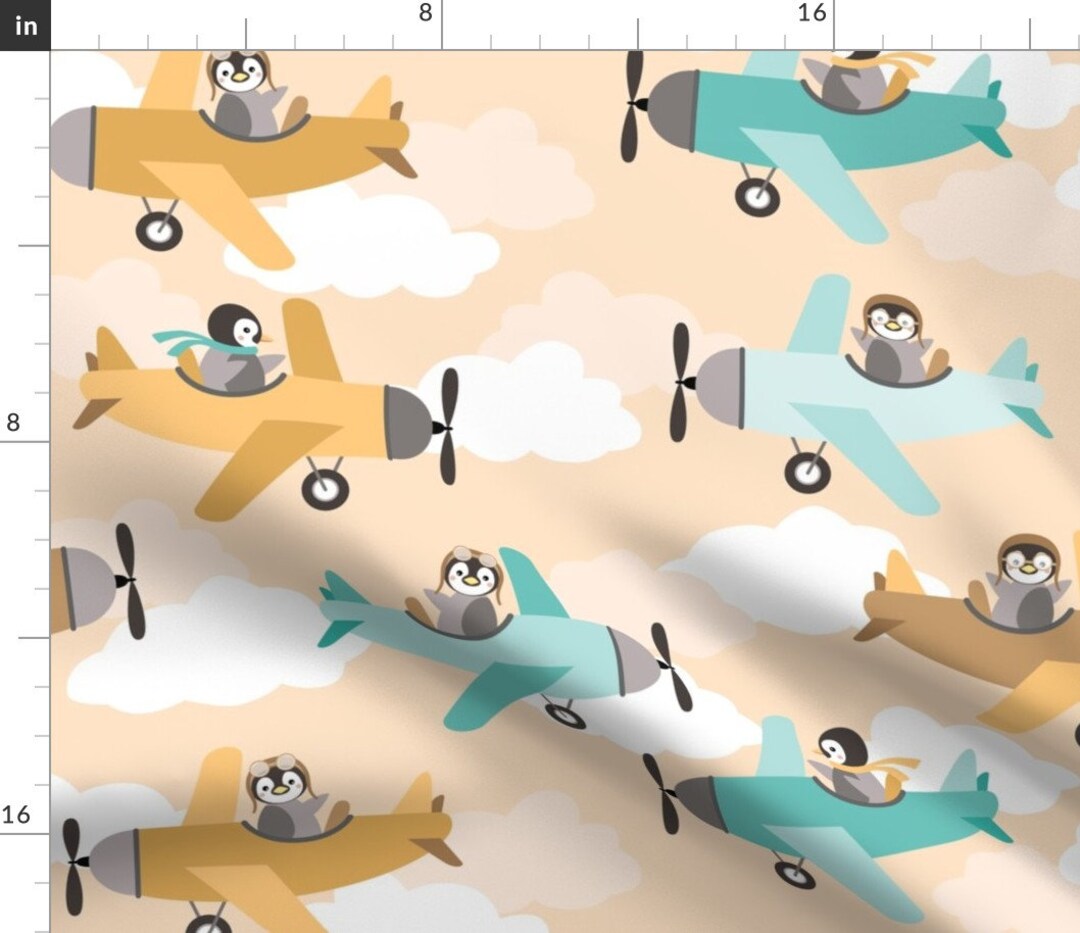 Airplane Fabric These Birds Want to Fly by Heleenvanbuul - Etsy