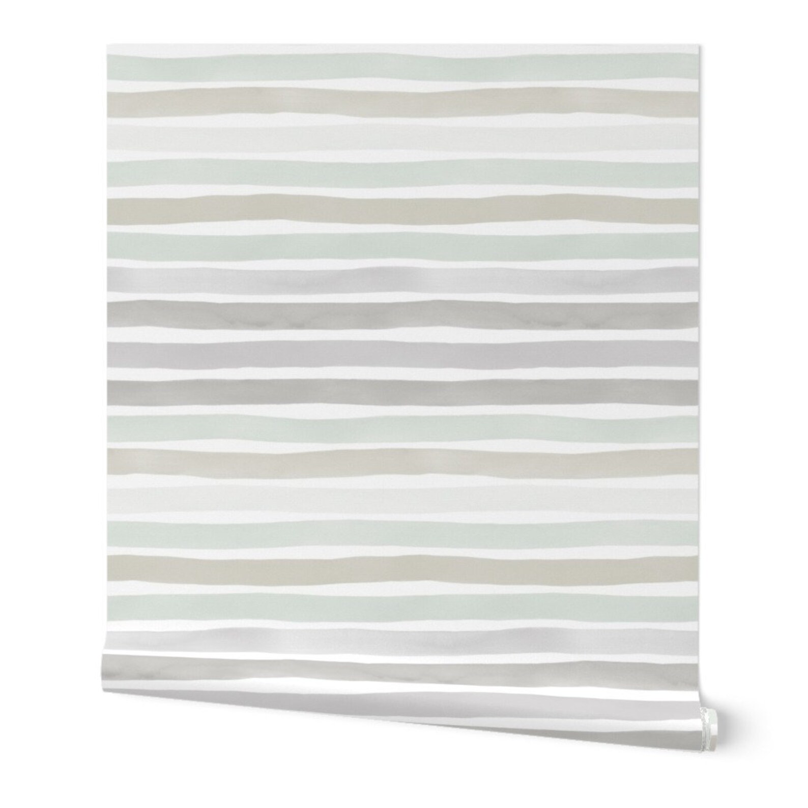 Horizontal Stripe Wallpaper Gray Hues Watercolor Stripes by - Etsy