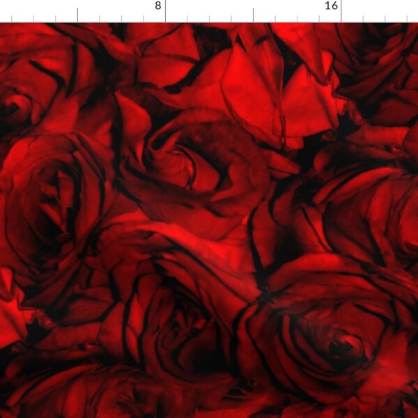 Red Rose Fabric - Etsy