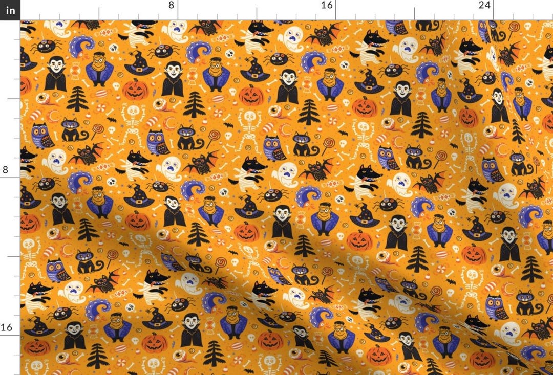 Halloween Fabric Happy Halloween by Penguinhouse Halloween Kids ...