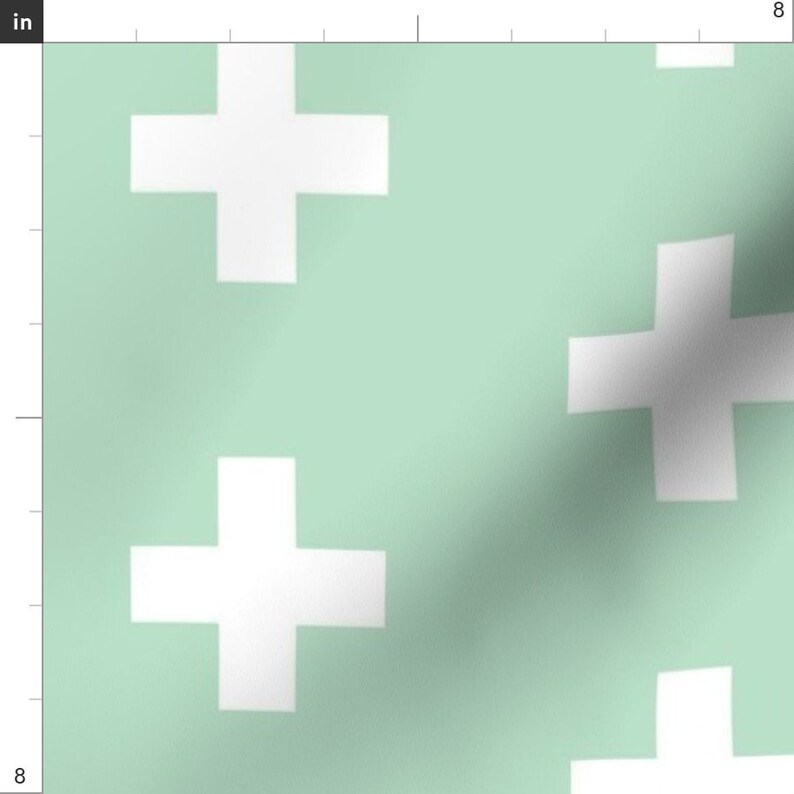 White Mint Plus Sign Fabric Mint Crosses Mint Plus Signs | Etsy
