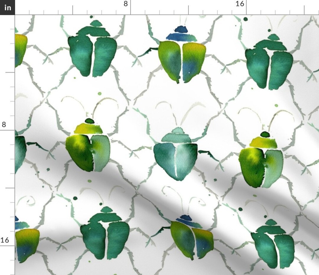 Watercolor Beetle Fabric Beetle Pattern by Karismithdesigns - Etsy